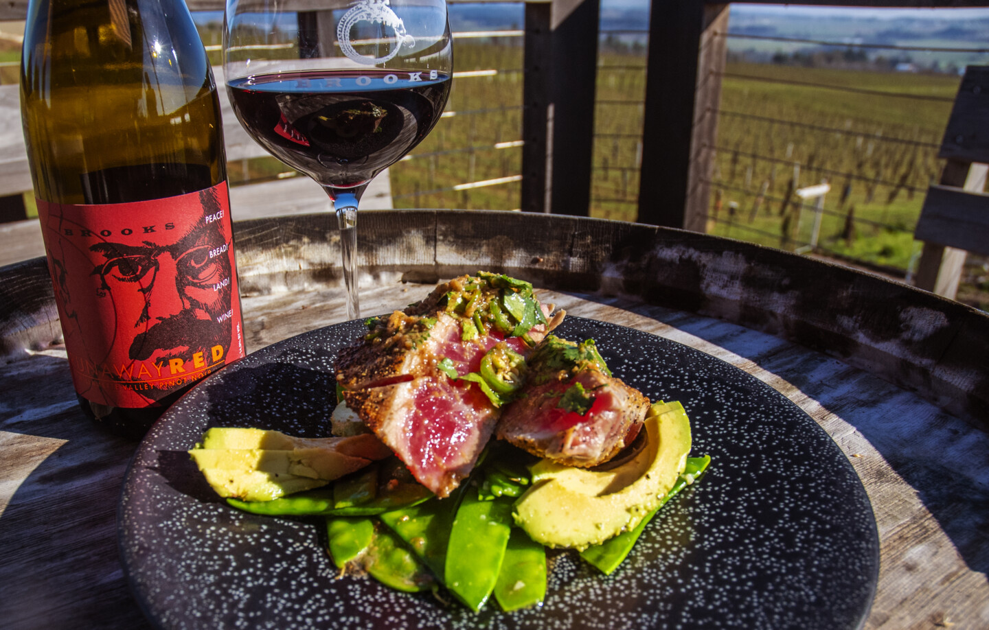 Pepper Crusted Tuna - Brooks Wine